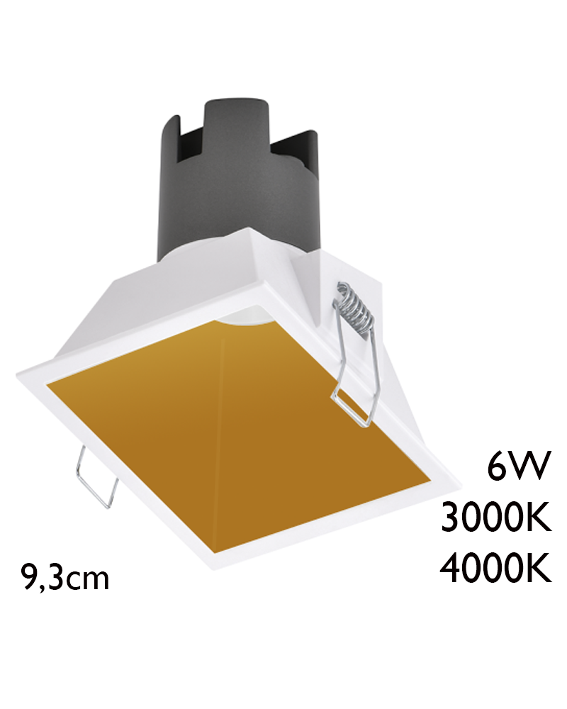 Square recessed downlight LED 6.5W 25° Grey