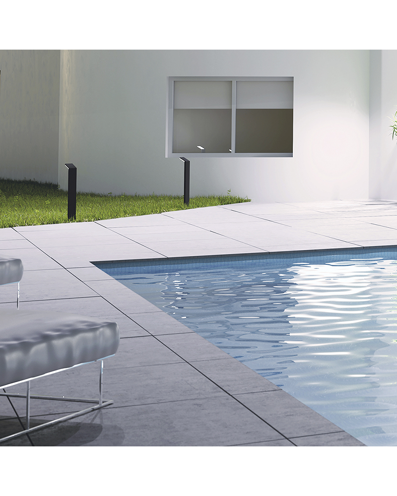 LED Outdoor bollard light 60cm high in black aluminum IP54 9W