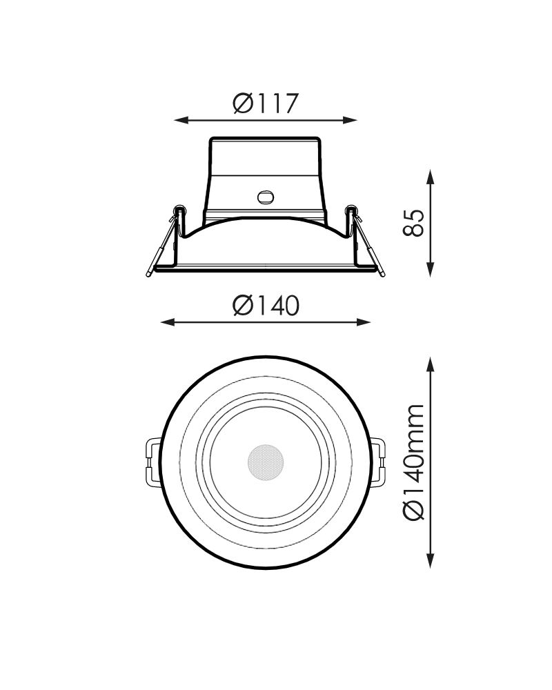 LED recessed downlight 20W 25° Grey