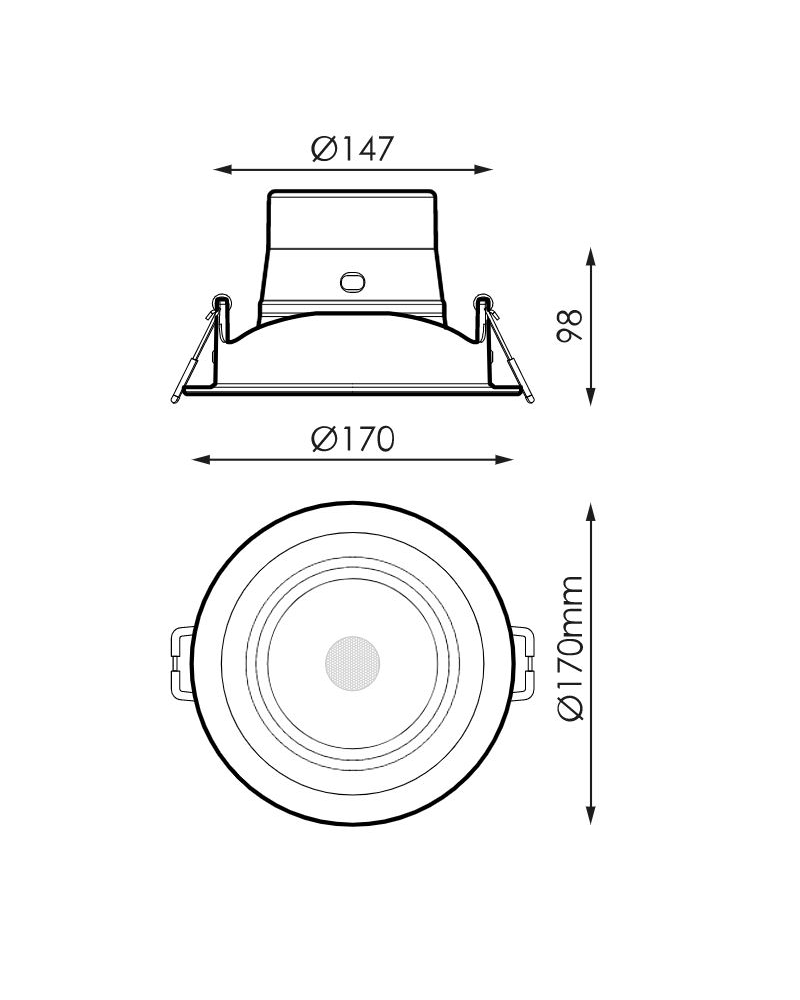 LED recessed downlight 30W 25° White