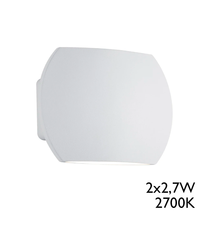 White round wall lamp upper and lower light aluminum LED 2x2.73W 2700K ...
