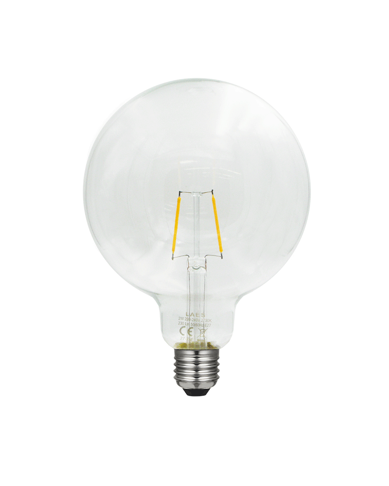 Globe bulb 125 mm. Clear E27 LED Filaments