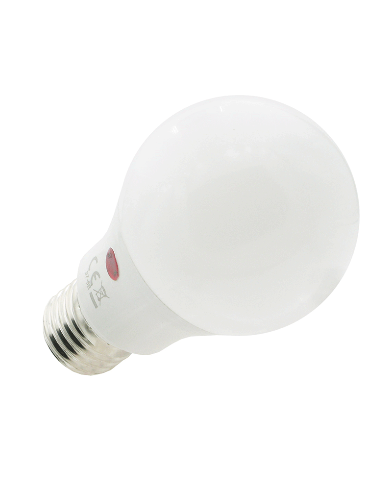 LED Standard 60mm bulb. LED With Day/Night Sensor 9W 3000K 800Lm.