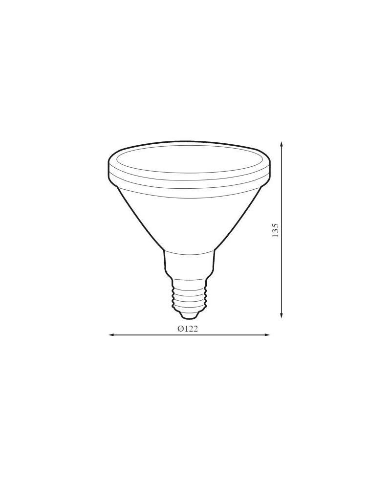 PAR38 LED bulb IP65 15W E27 30º 5000K 1255Lm