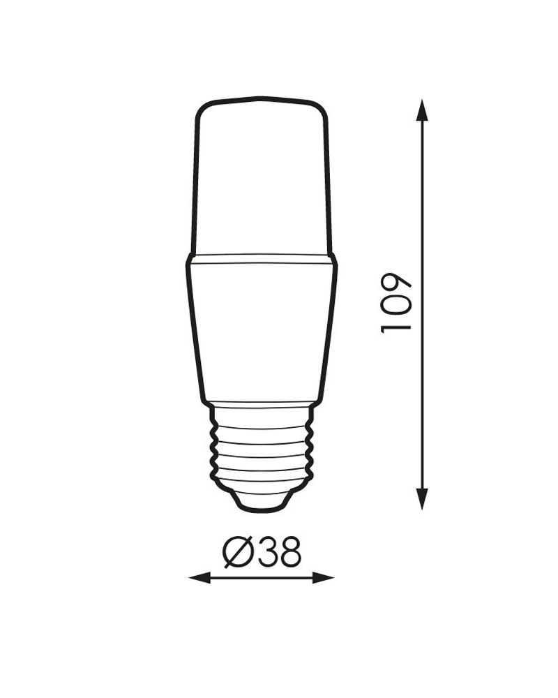 Tubular LED bulb E27 7W 40.000 hours