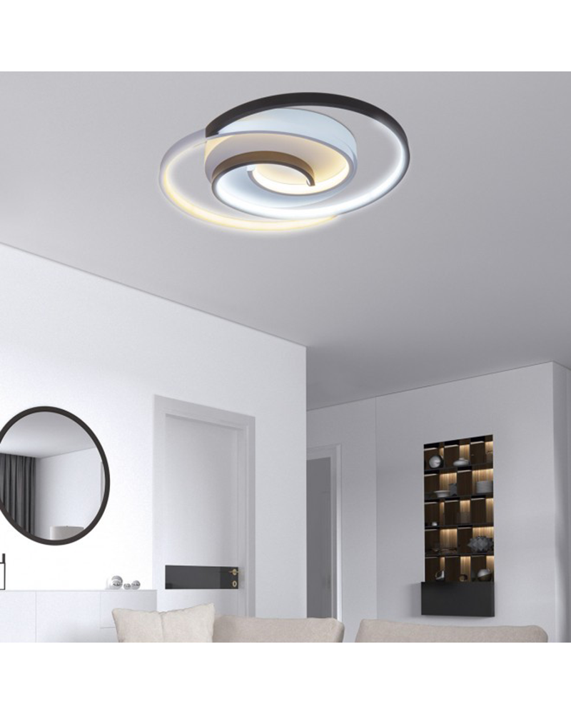 Ceiling light 48cm white and black LED 40W 2700-6500K with remote ...