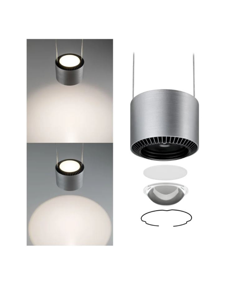 Lampara de techo 3 focos LED de aluminio 3x5W-4W 2700K