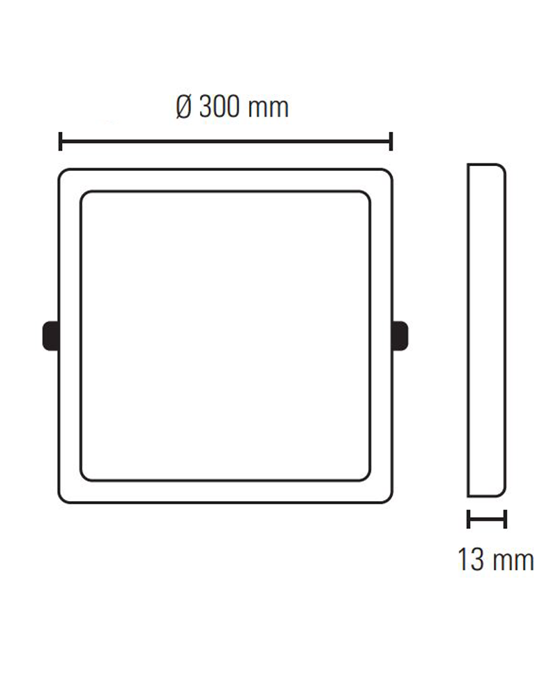 Downlight 24W LED 30cm cuadrado empotrable marco color blanco