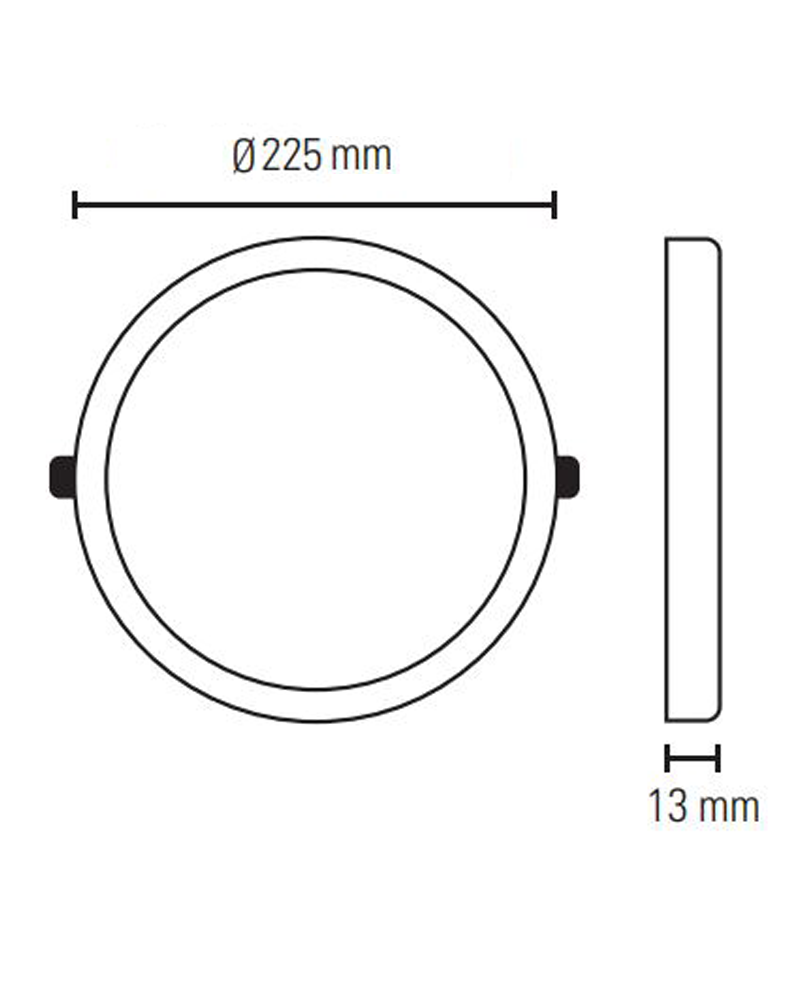 Downlight 18W LED 22.5cm round recessed white frame