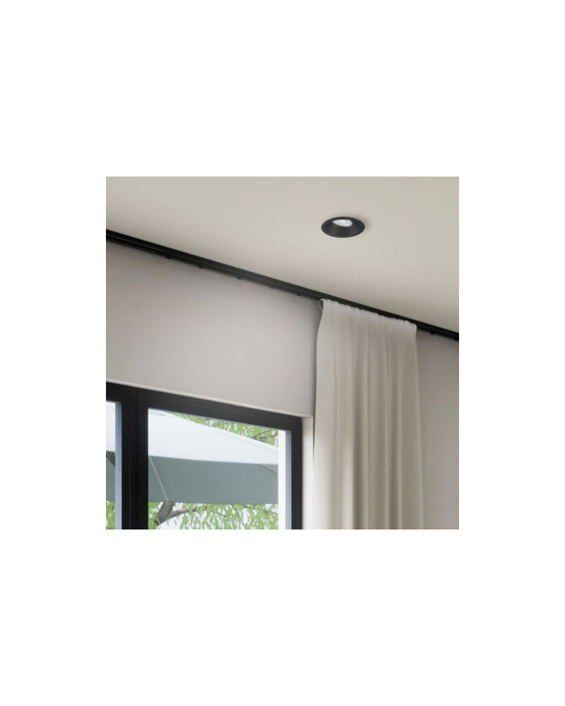 Aro cuadrado aluminio empotrable 11cm GU10 negro mate 45º