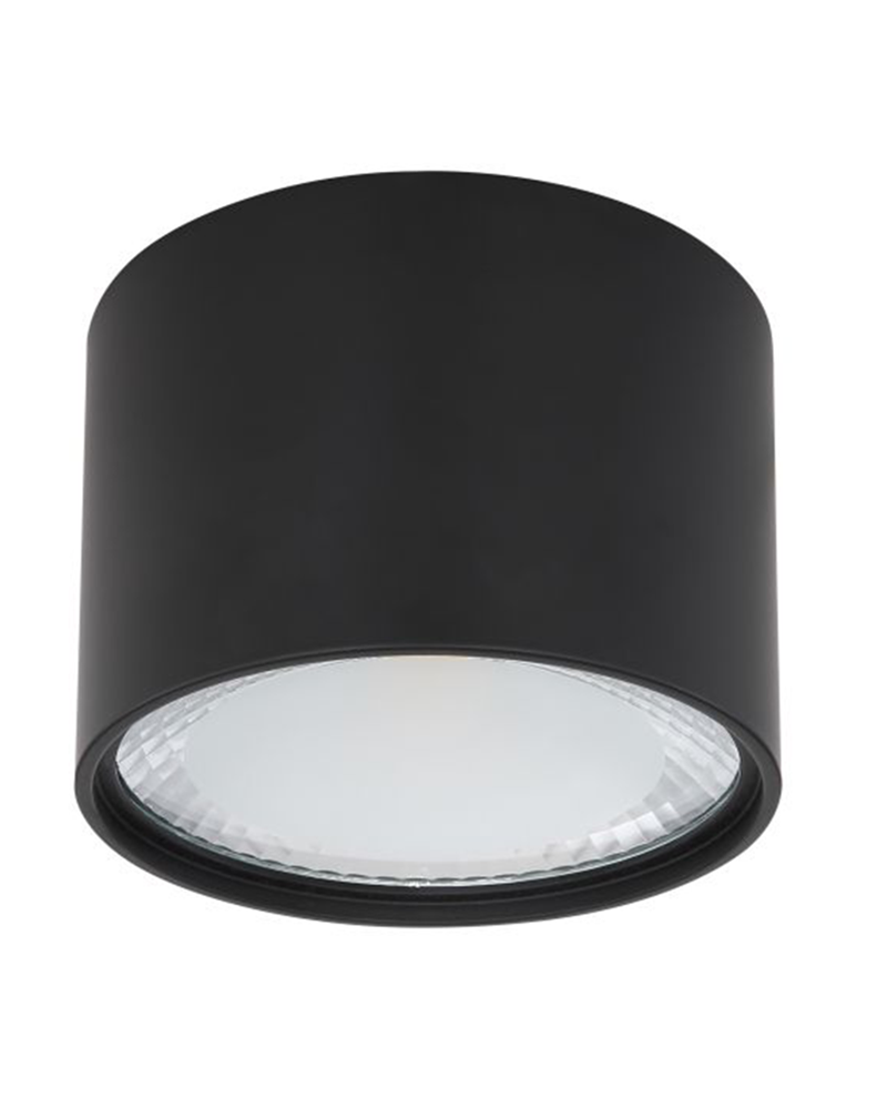 LED cylinder spotlight 11.3cm in diameter, metal, black finish, 12W ...