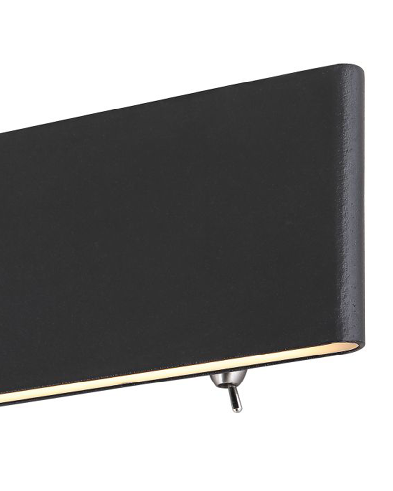 LED wall light lower and upper black finish 22.5cm wide 8W 3000K