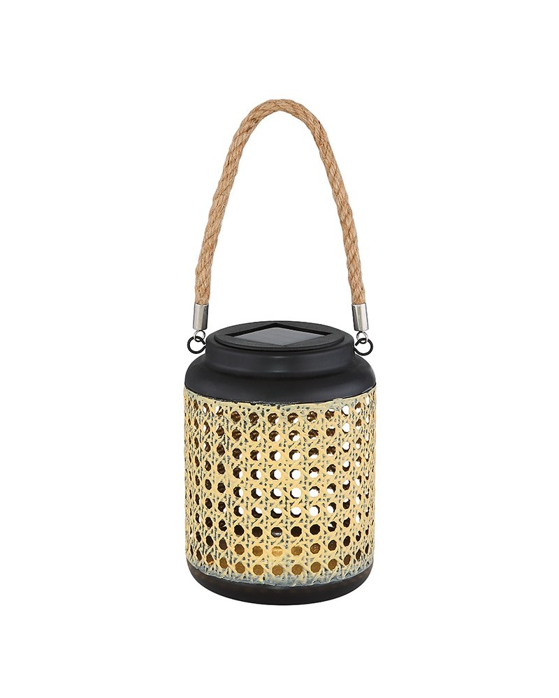 Plastic solar lantern optical imitation bamboo grid small cannage 16cm ...