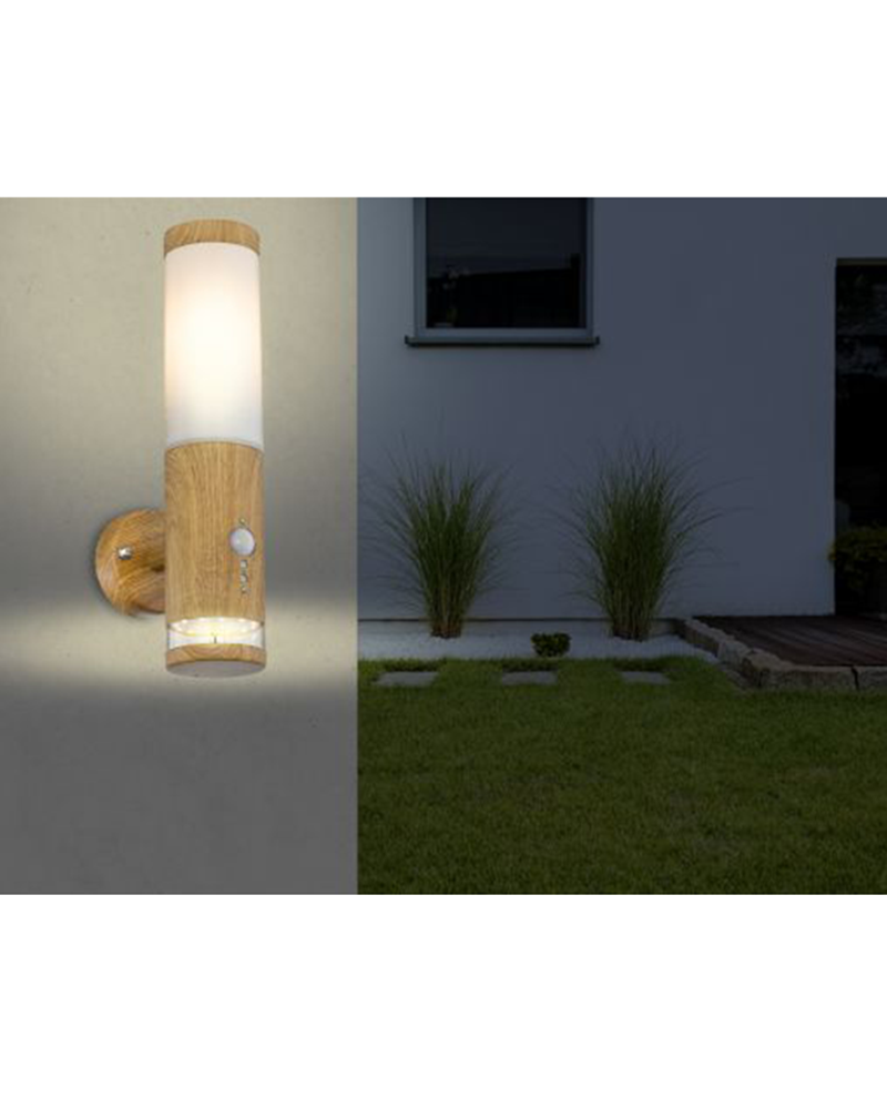 Outdoor LED wall lamp 35cm stainless steel E27 15W and LED 1.2W 3000K ...
