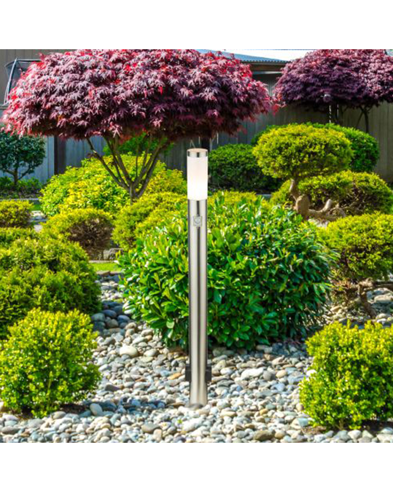 Outdoor beacon 110cm stainless steel IP44 E27 2 watertight sockets ...