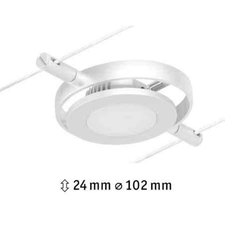 LED cable system 4x4W, RoundMac 230V / 12V DC matt white
