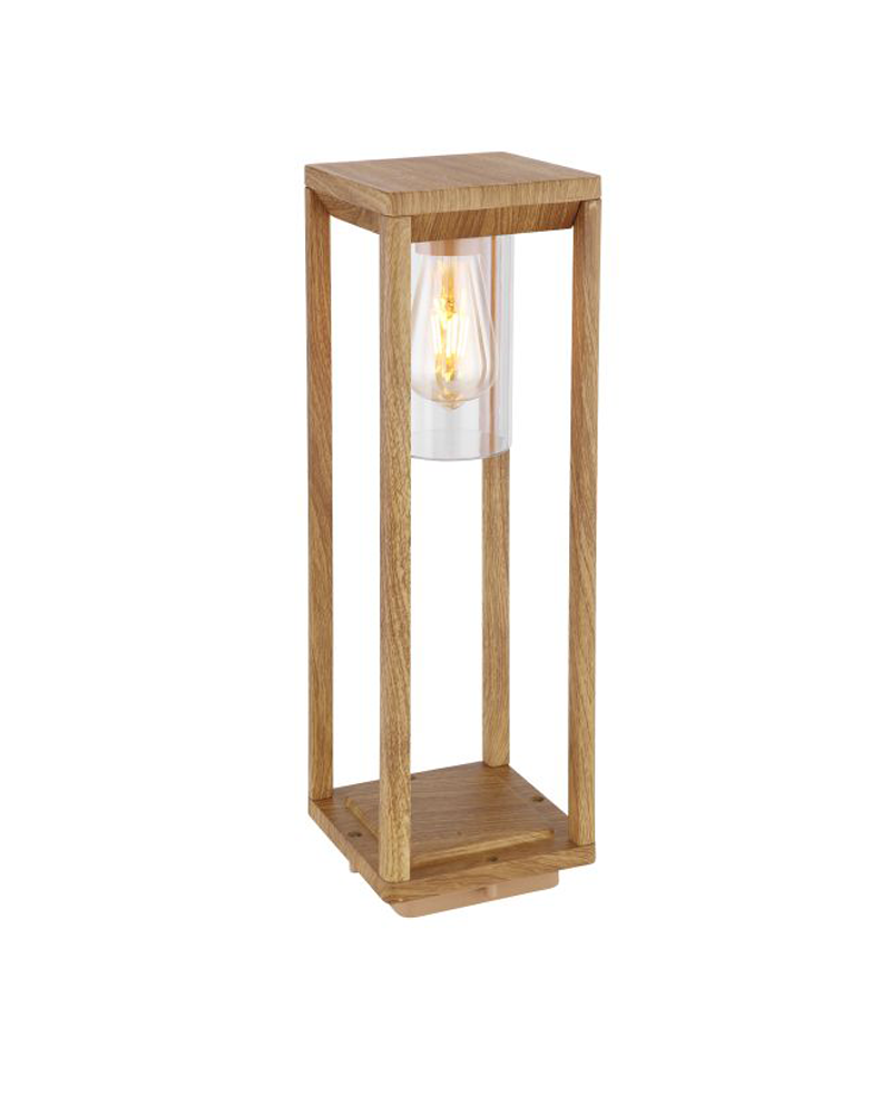 Beacon for outdoor 50cm wood look aluminum E27 15W IP44