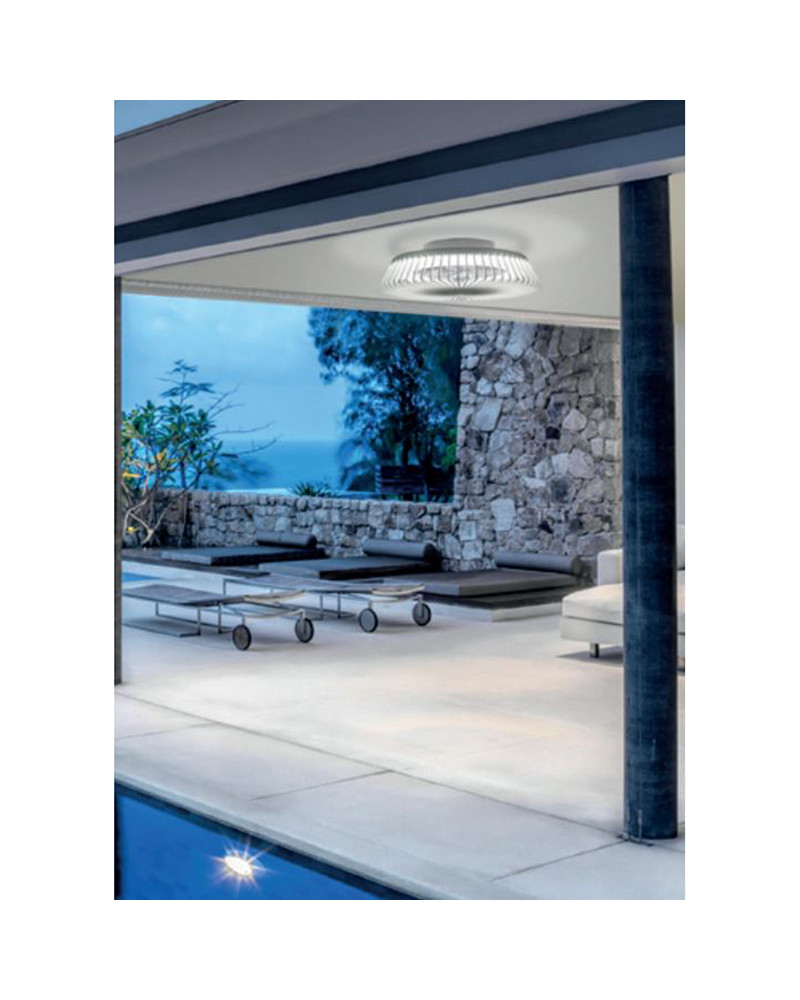 White smart ceiling fan 35W Ø63cm LED ceiling light 70W remote control ...