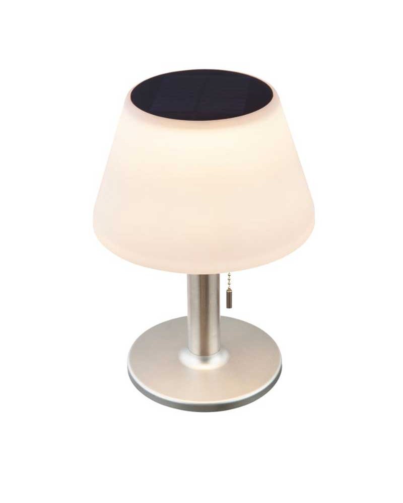 SOLAR table lamp 28cm stainless steel. and plastic white finish 1800K ...