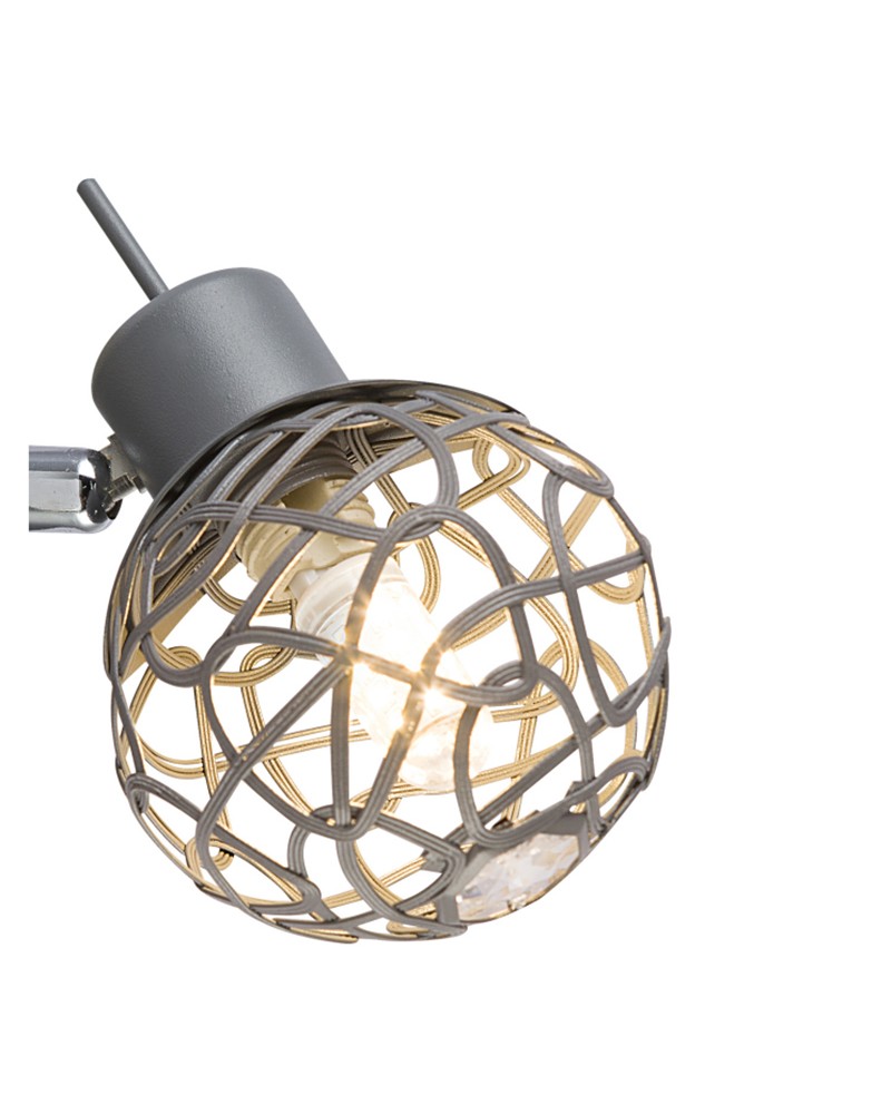 Wall lamp with interlocking metal gray finish with G9 switch, halogen ...