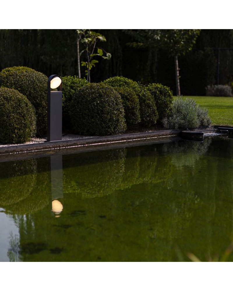 Outdoor beacon 70cm LED 13.5W in aluminum and PC dark grey finish IP54