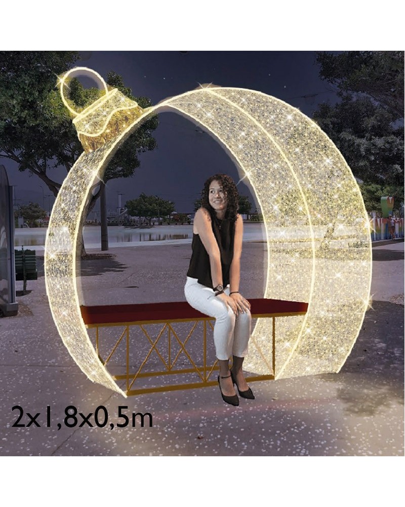 Photocall ball shape arch with 3D flashing bench 2 meters 145W LED and ...