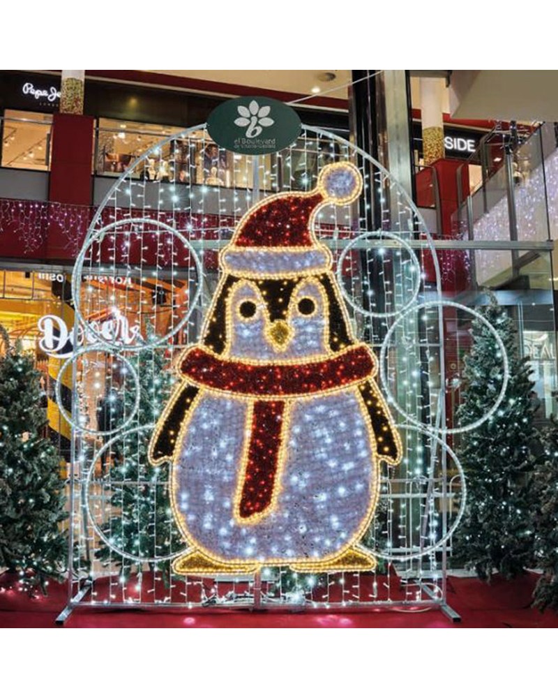 Espacio pingüino selfie 2,75x3 metros LED flash y tapiz de colores ...