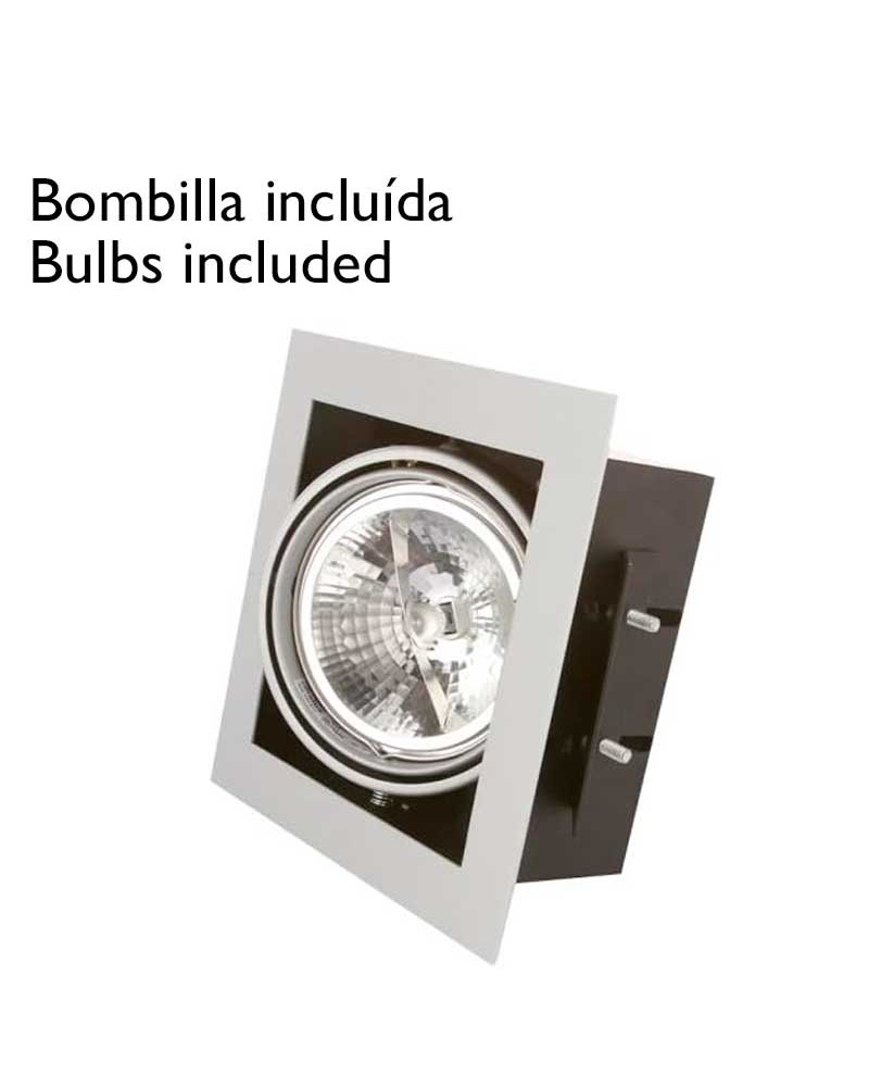 Recessed cardan square aluminum ring 20.7cm tilting QR111 AR111 included