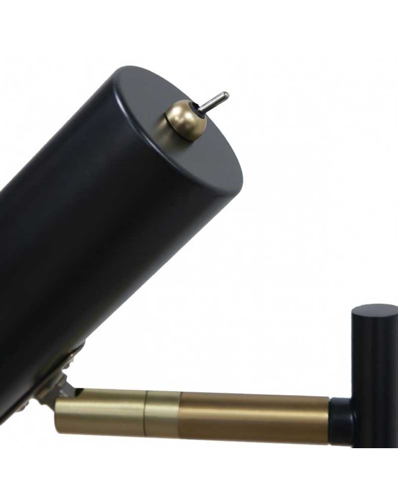 Floor lamp 148cm in black finish metal folding focus straight lines E27