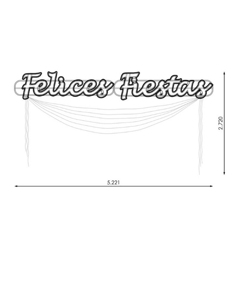 Poster FELIZ NAVIDAD 5,22 meters LEDs flashing cool white light and ...