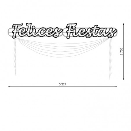 Poster FELIZ NAVIDAD 5,22 meters LEDs flashing cool white light and ...