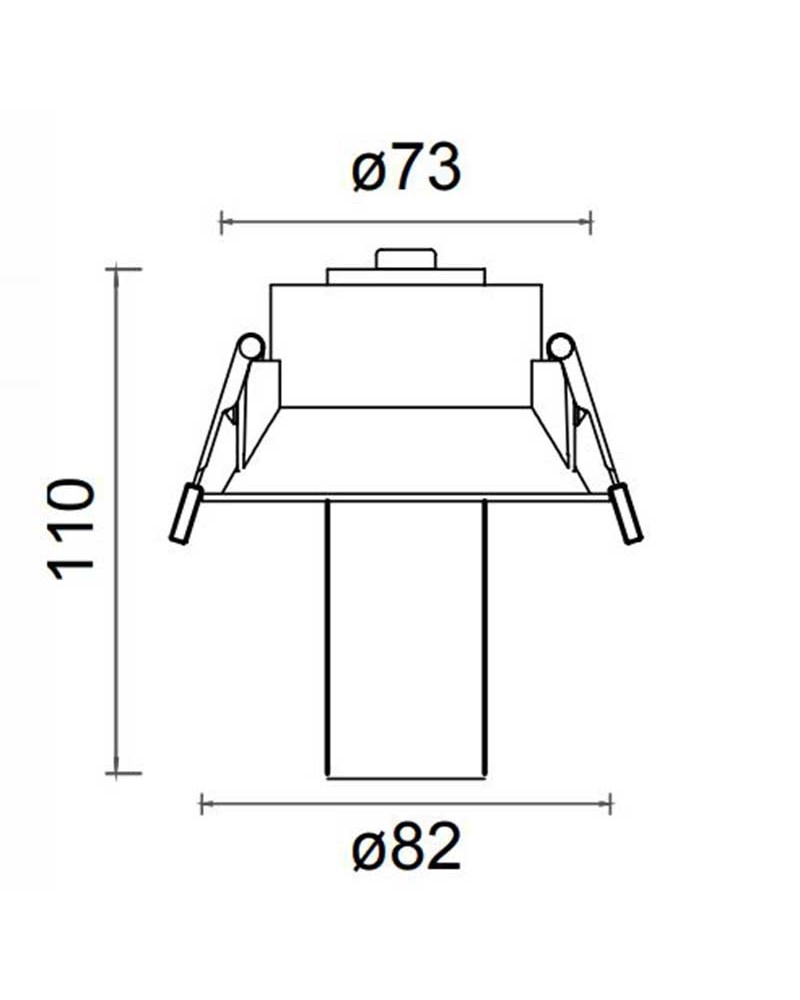 Downlight empotrable redondo 11cm de largo de aluminio LED 7W 3000K ...