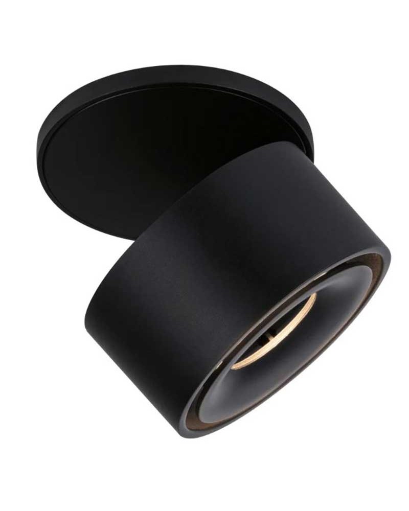 Recessed ceiling cylinder spotlight 7.8cm matte black finish LED 8W ...