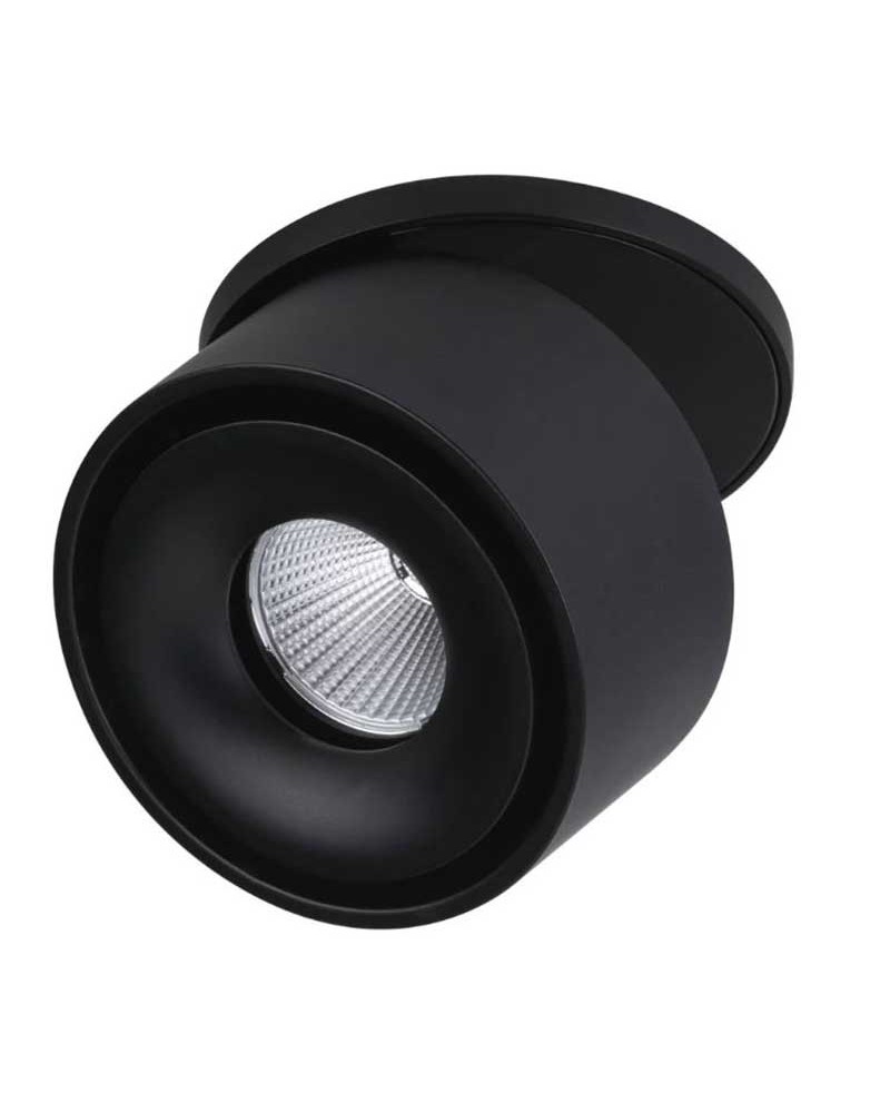 Recessed ceiling cylinder spotlight 7.8cm matte black finish LED 8W ...