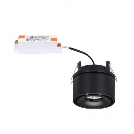 Recessed ceiling cylinder spotlight 7.8cm matte black finish LED 8W ...
