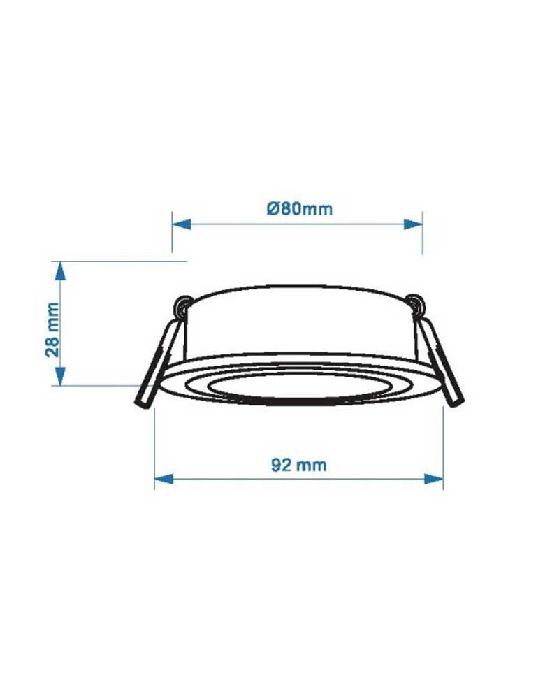 Recessed ring 9.2cm round white or black aluminum GU10