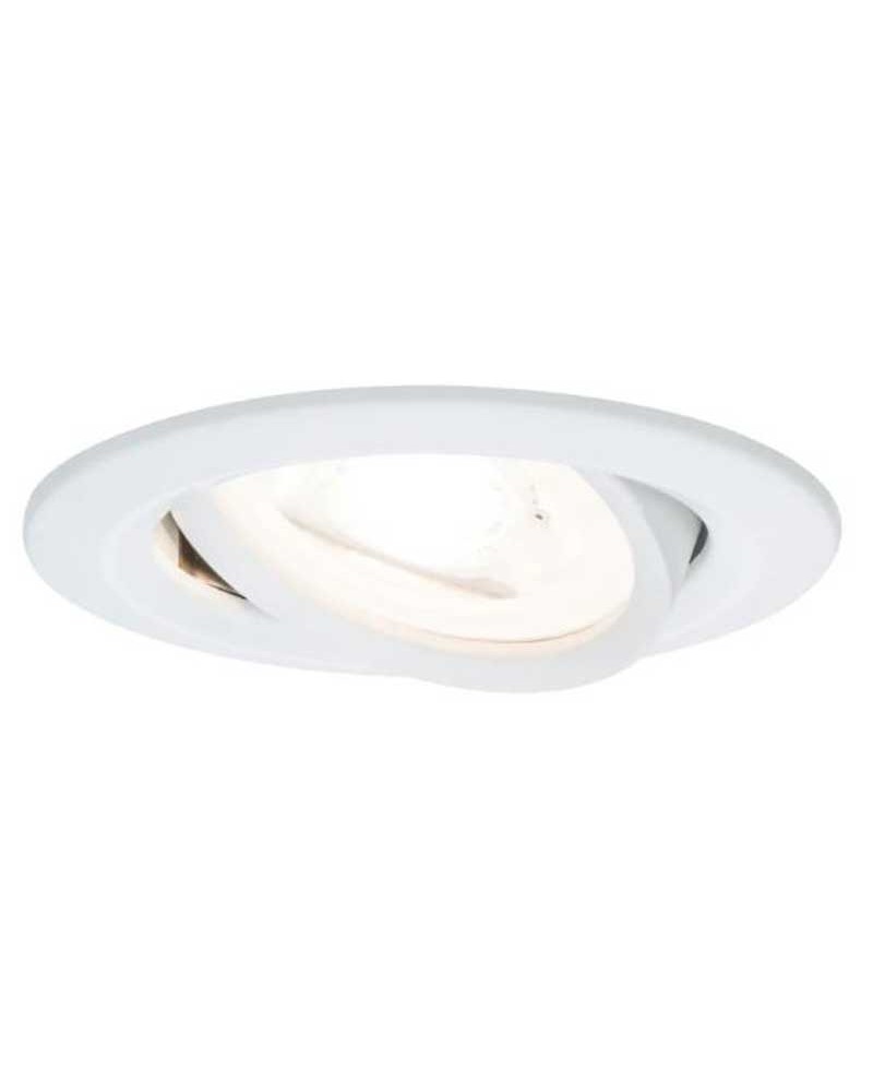 Set of 3 round recessed white aluminum GU10 downlights