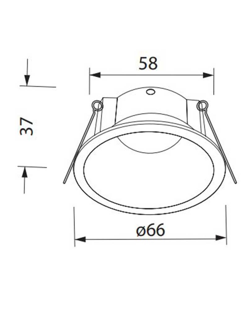 Recessed downlight GU10 aluminum IP54
