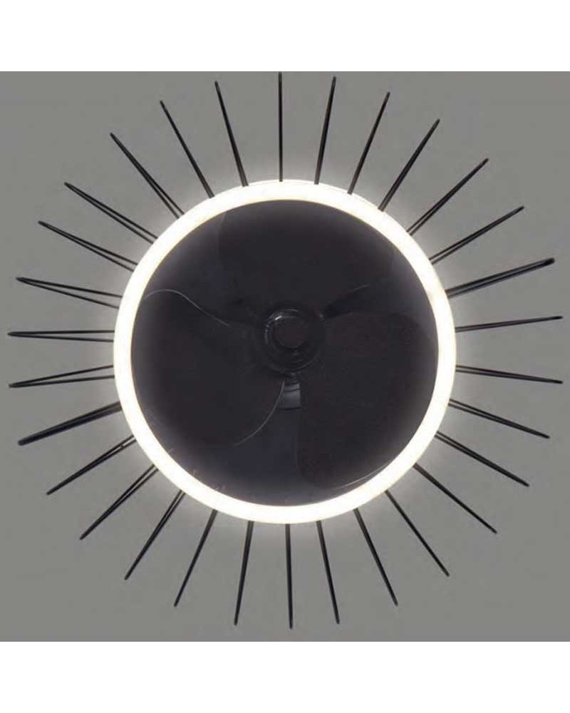 Black ceiling fan 20W Ø50cm CCT LED light 31W remote control DIMMABLE ...