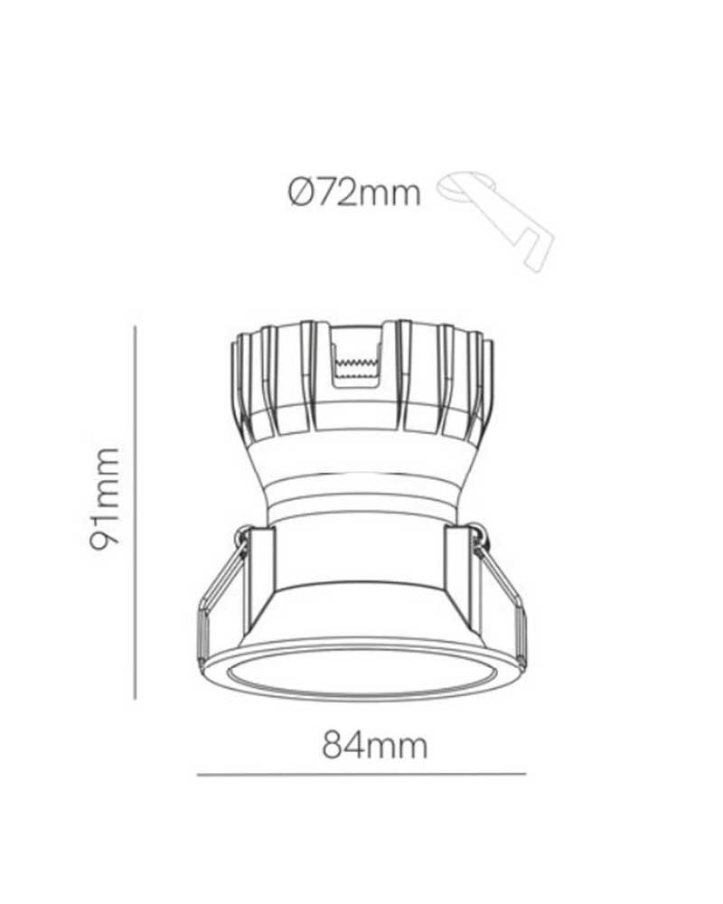 Downlight 8W LED 8,4cm redondo empotrable CCT SWITCH IP65