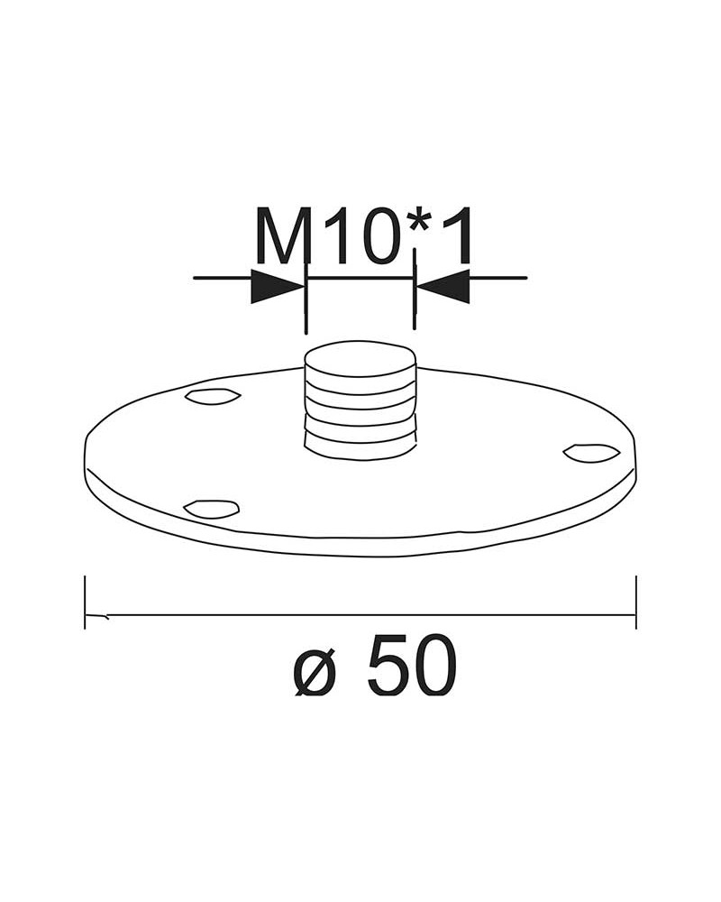 Clamping base disc 5cm diameter aluminum