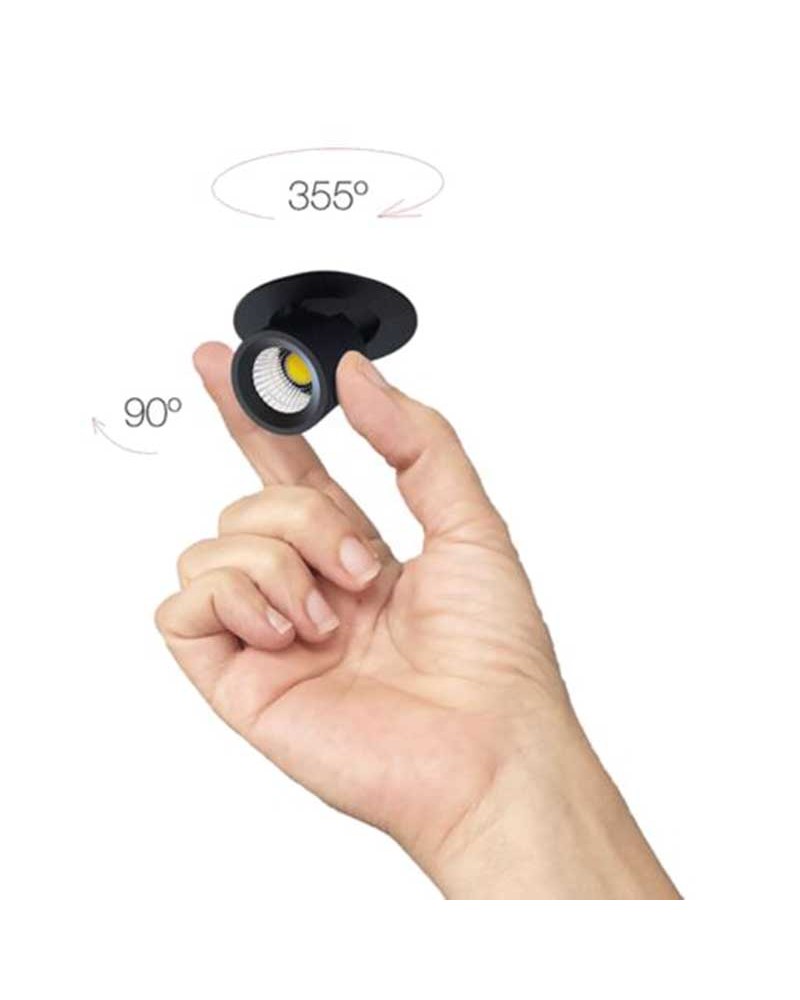 Aluminum matt black mini LED projector 5.7cm 45º CCT Switch 2700K/3000K ...