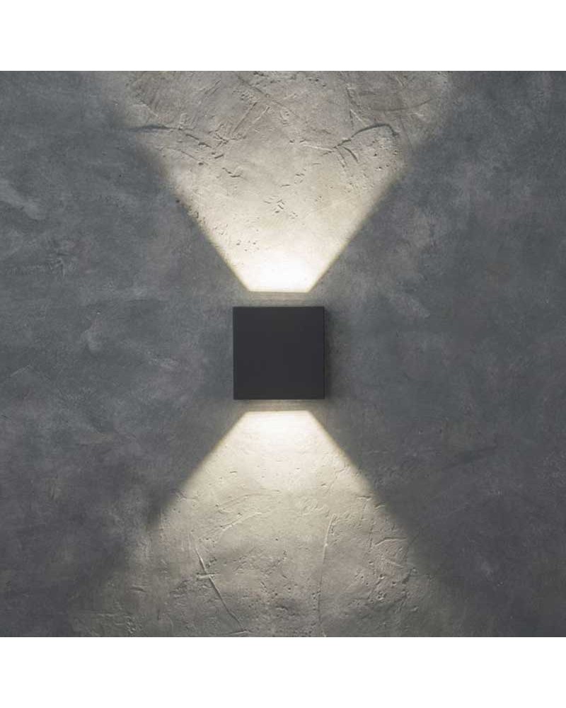 Grey outdoor wall light 11cm aluminum LED 10W 4000K IP54