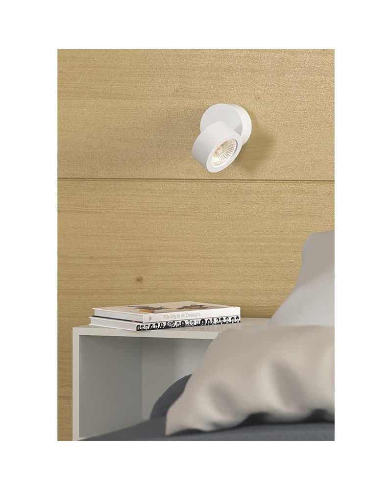 Cylinder wall and ceiling spotlight mini 7.5cm LED 7W aluminum tilting ...