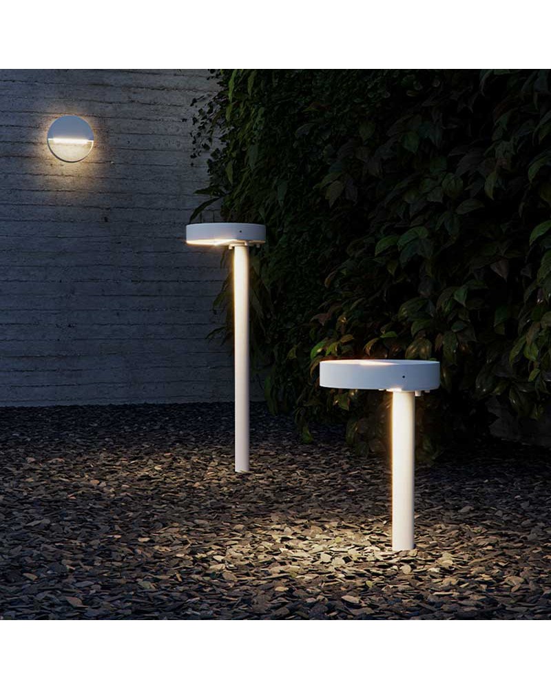 LED outdoor beacon 30cm aluminum white finish 8W CCT Switch 3000K/4000K ...