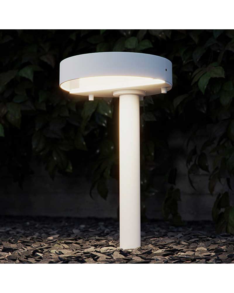 LED outdoor beacon 30cm aluminum white finish 8W CCT Switch 3000K/4000K ...