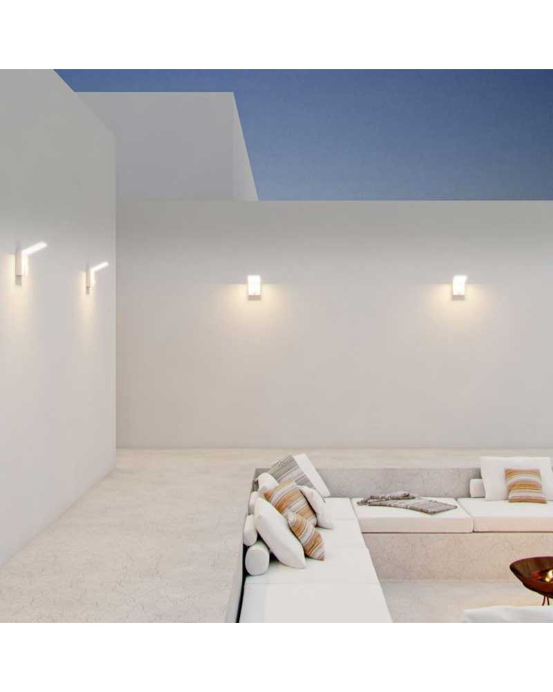 Outdoor wall light 14cm aluminum white finish LED 18W MOTION SENSOR