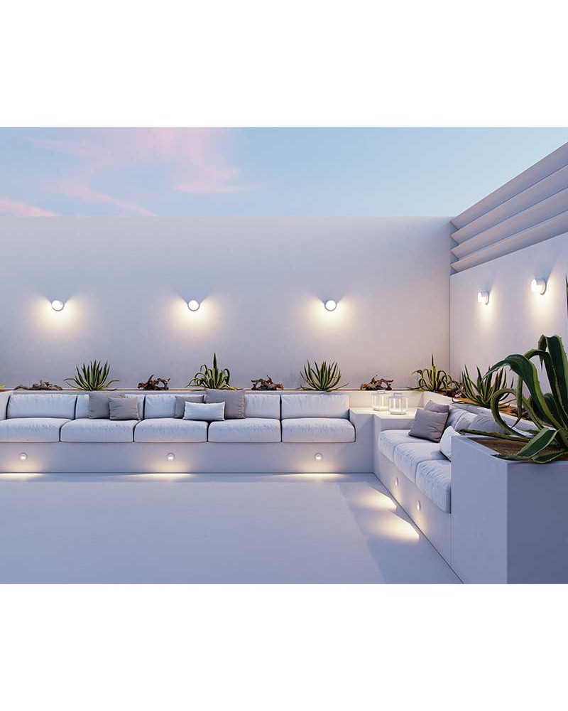 Circular outdoor wall light 16.9cm LED 15W polycarbonate IP65 CCT ...