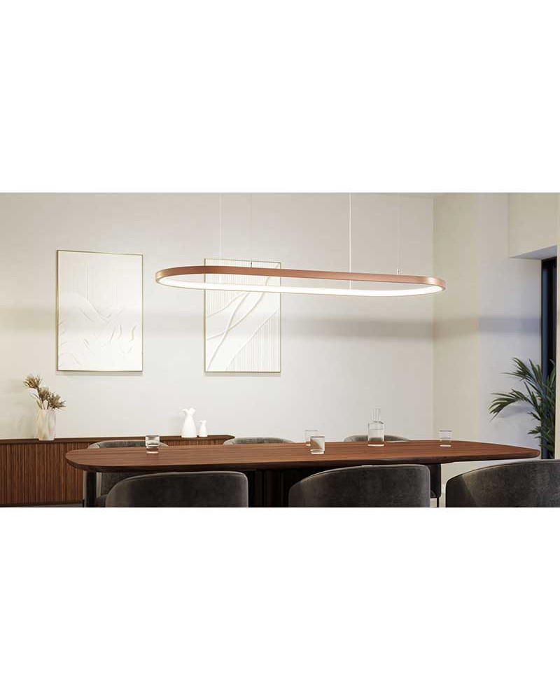 Ceiling lamp LED 56W aluminum 50x100cm with matt gold finish Adjustable ...