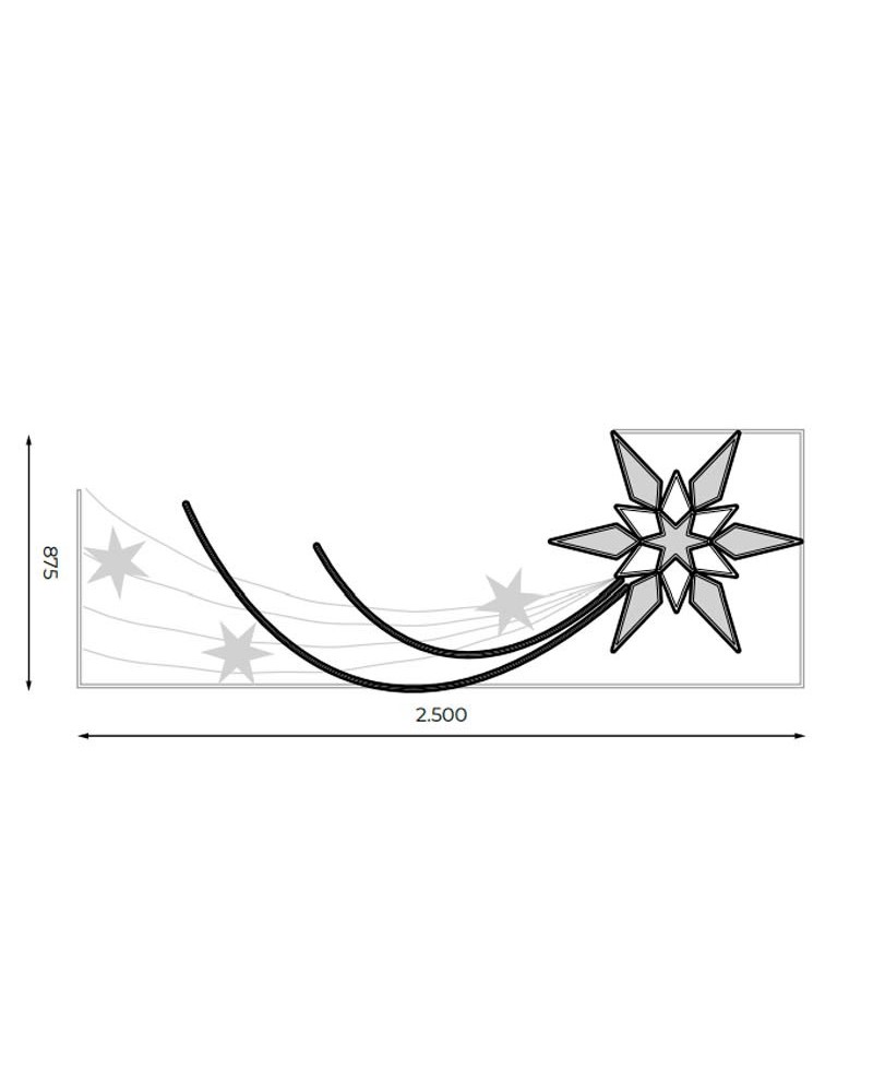 Figura luminosa para calles y farolas de 250cm con estrellas fugaz luz ...